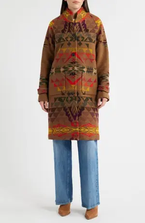 Pendleton Autumn Birch Archive Virgin Wool Blend Blanket Coat