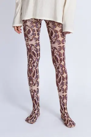 ALAS Printed Tights - Cream