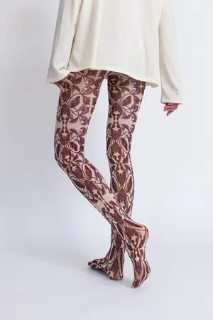 ALAS Printed Tights - Cream