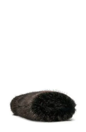 AZALEA WANG Lisboa Cuffed Faux Fur Bootie - Brown