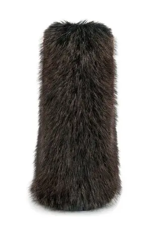 AZALEA WANG Lisboa Cuffed Faux Fur Bootie - Brown