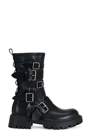 AZALEA WANG Spridy Buckled Combat Boot