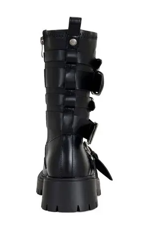 AZALEA WANG Spridy Buckled Combat Boot