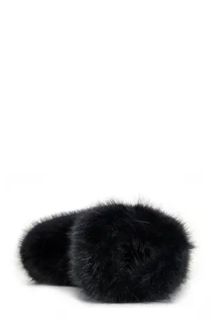 AZALEA WANG Dipa Faux Fur Flatform Bootie - Black