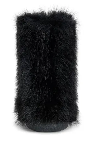AZALEA WANG Dipa Faux Fur Flatform Bootie - Black