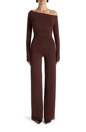 Naked Wardrobe Pull-on Wide Leg Pants - Chocolate