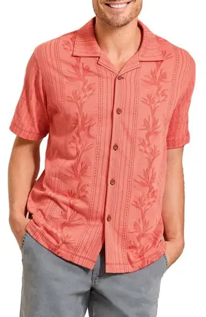 Tommy Bahama Palm Fresco Beach Border Islandzone® Camp Shirt Spiced Crimson