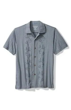 Tommy Bahama Palm Fresco Beach Border Islandzone® Camp Shirt - Steel