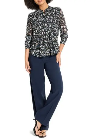 NIC+ZOE Cheetah Pintuck Button-up Shirt