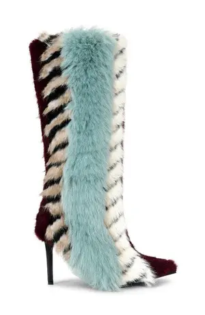 AZALEA WANG Upsella Faux Fur Stiletto Boots