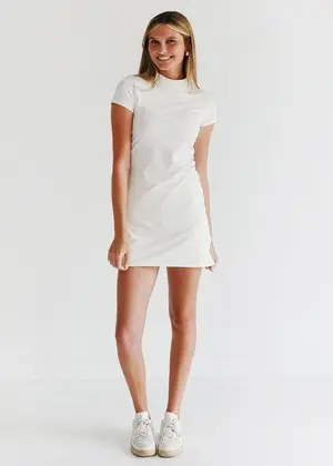 BELDRIE Drift Mock Neck Dress With Detached Shorts - Milk