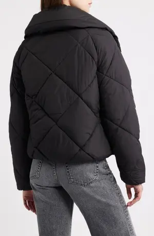 Bcbgmaxazria Water-resistant Diamond Quilted Jacket - Black