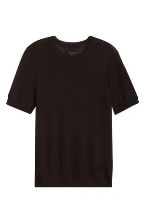 Rag & Bone Aulton Short Sleeve Wool Blend Sweater - Dark Brown
