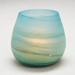 TEN THOUSAND VILLAGES Desert Sands Votive Holder - Blue Green