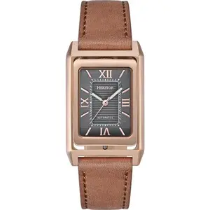 HERITOR AUTOMATIC Heritor Automatic Rectangular Stainless Steel Watch Brown