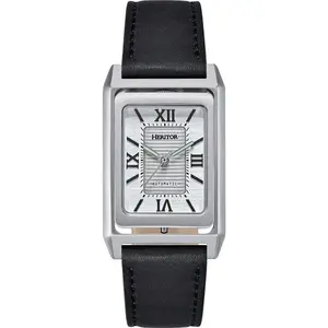 HERITOR AUTOMATIC Rectangular Stainless Steel Watch - Silver