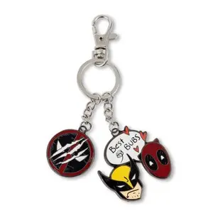 TOYNK Marvel Studios Deadpool & Wolverine Enamel Charm Keychain - Silver