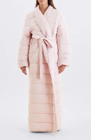 PAPINELLE Quilted Cotton Maxi Robe - Papinelle Pink