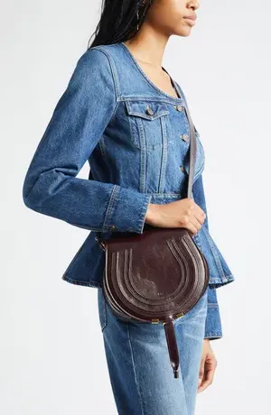 Chloé Medium Marcie Shiny Leather Crossbody Bag