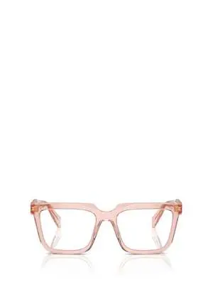 Prada Prada Eyewear Square Frame Eyeglasses Transparent Peach