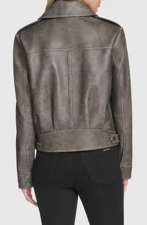 Andrew Marc Addis Aviator Leather Jacket - Black