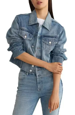 Warp + Weft Cropped Denim Jacket