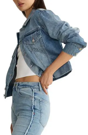 Warp + Weft Cropped Denim Jacket