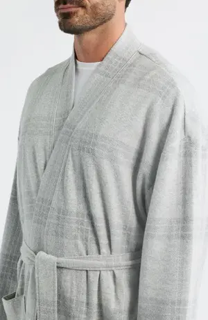Majestic International Frosted Windows Plaid Cotton Blend Flannel Robe