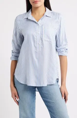 BEACHLUNCHLOUNGE Haley Popover Shirt Dodger Blue