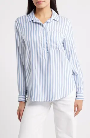 BEACHLUNCHLOUNGE Haley Popover Shirt - Slate Blue