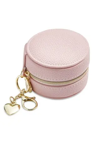 Nordstrom Mini Jewelry Box With Keychain Charm - Pink- Gold Heart