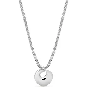 LUV AJ Mercury Disc Pendant Necklace - Silver