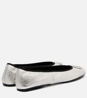 Tory Burch Reva Ballet Flats - Silver