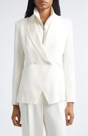 Veronica Beard Rickie Crepe Back Satin Dickey Jacket