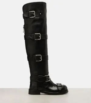 Dolce & Gabbana Over-the-knee Leather Biker Boots