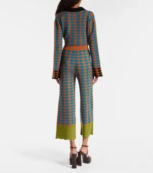 La DoubleJ Intarsia Knitted Straight Wool Pants