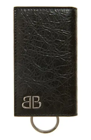 Balenciaga Monaco Leather Key Case - 1000 Black