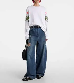 Simone Rocha Printed Cotton Jersey T-shirt