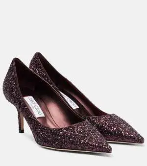 JIMMY CHOO Love 65 Glitter Pumps - Burgundy