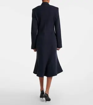 Balenciaga Godet Wool Coat