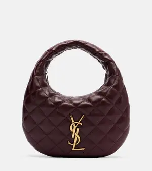 Saint Laurent Quilted Leather Top Handle Bag - Burgundy