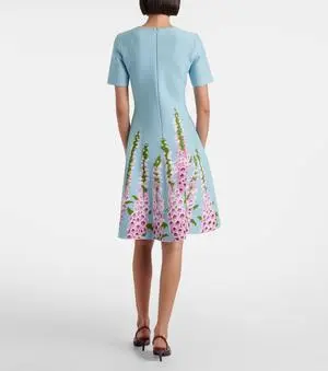 Oscar De La Renta Floral Jacquard Minidress - Blue