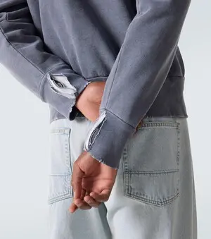Our Legacy Relic Distressed Cotton Jersey Hoodie - Blue