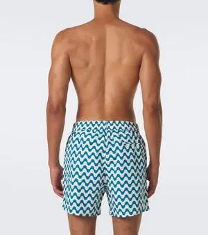 Frescobol Carioca Santos Printed Swim Trunks - Blue