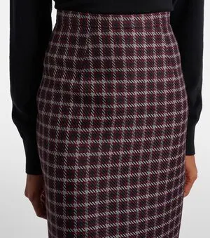 EMILIA WICKSTEAD Lorelei Houndstooth Genzianella Pencil Skirt