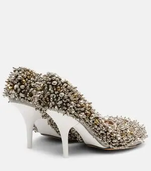 Dries Van Noten Embellished Leather-trimmed Pumps