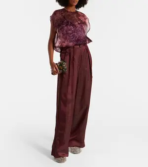 Dries Van Noten Embellished Leather-trimmed Pumps
