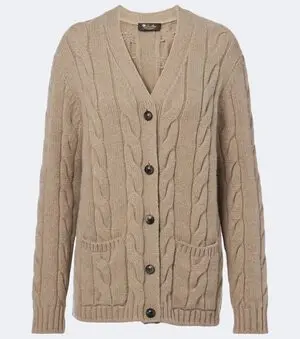 Loro Piana Napier Cable-knit Cashmere Cardigan