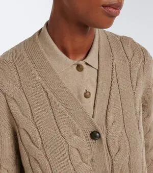 Loro Piana Napier Cable-knit Cashmere Cardigan