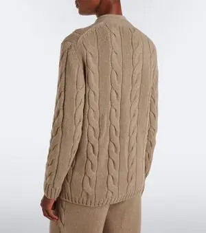 Loro Piana Napier Cable-knit Cashmere Cardigan